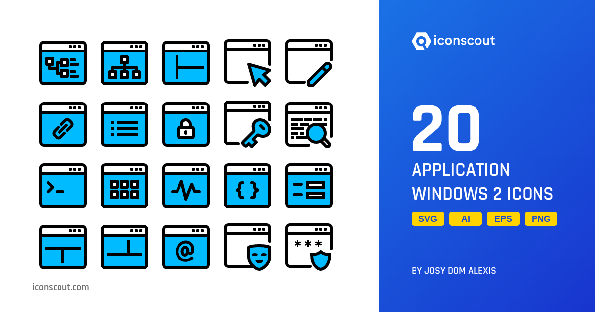 Application Windows 2 Icon Pack - 20 Free Download Design & Development ...