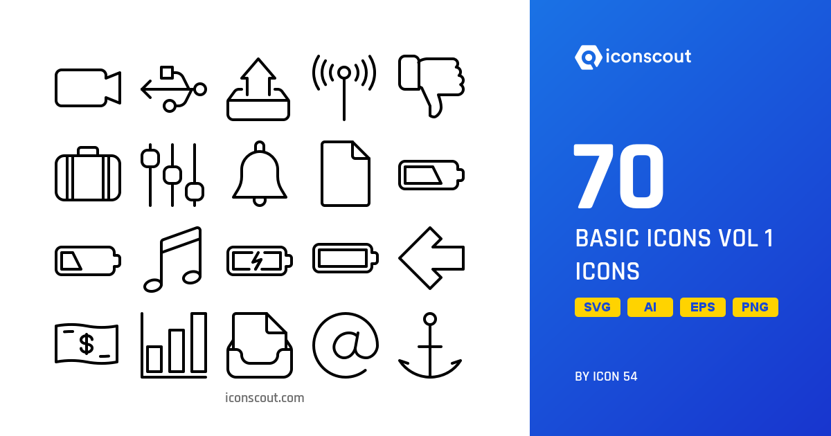 Download Basic Icons Vol 1 Icon pack Available in SVG, PNG & Icon Fonts