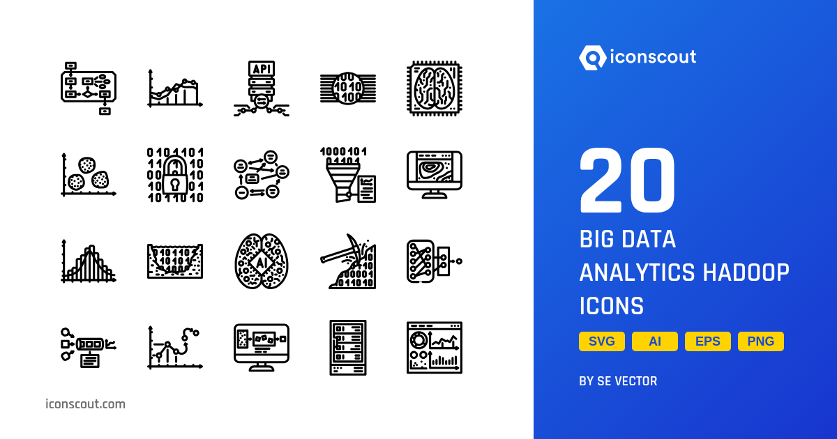 Big Data Analytics Hadoop Icon Pack - 20 Free Download Network & Communication Icons | IconScout