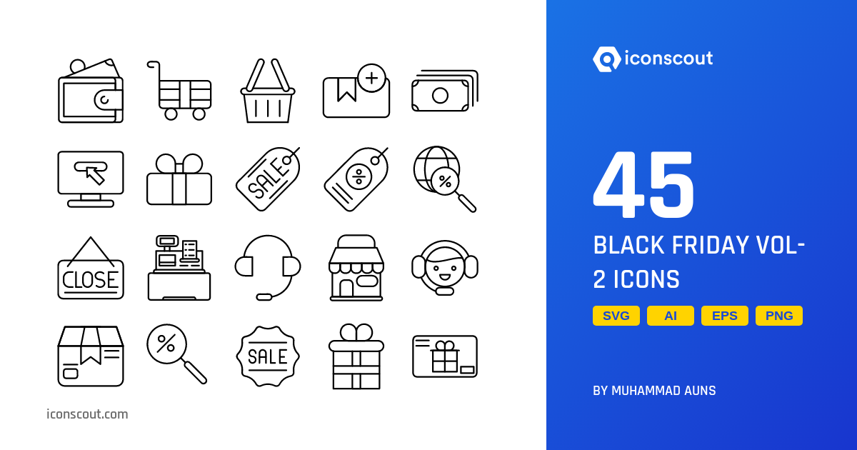 Download Black Friday Vol-2 Icon pack Available in SVG, PNG & Icon Fonts