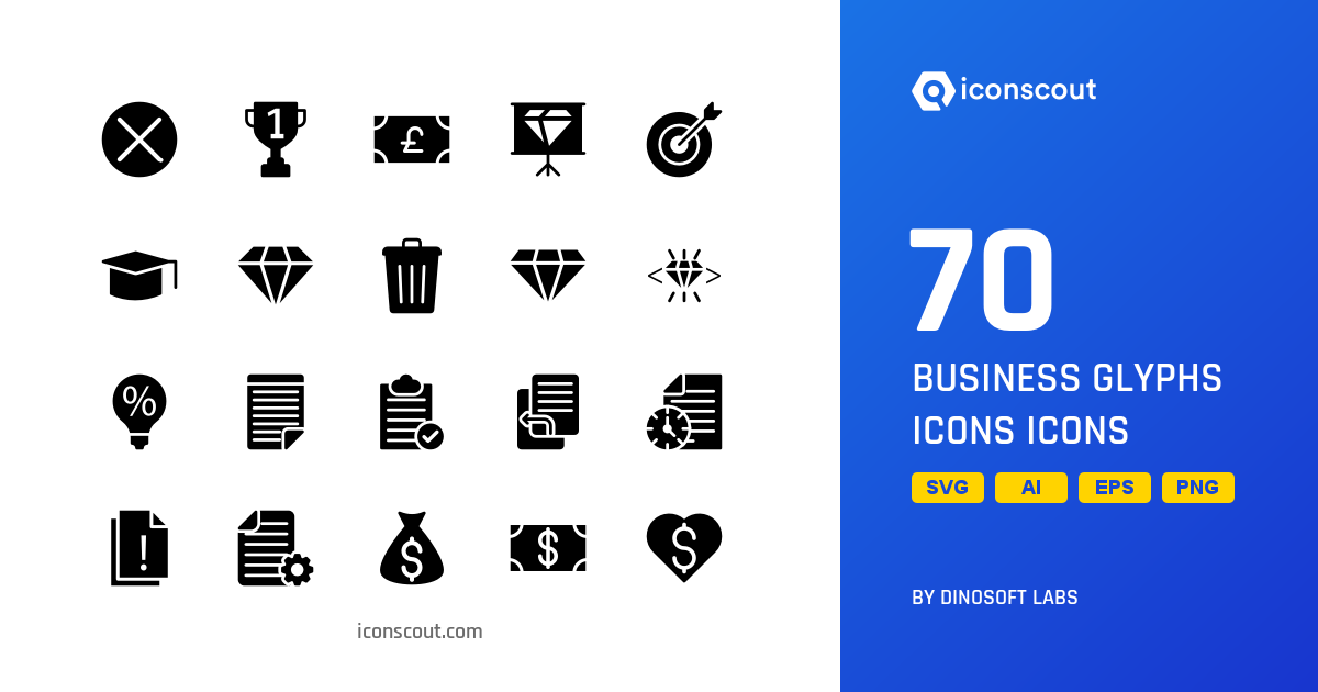 Download Business Glyphs Icons Icon pack Available in SVG, PNG & Icon fonts