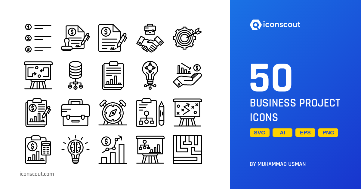 Download Business Project Icon pack Available in SVG, PNG & Icon fonts