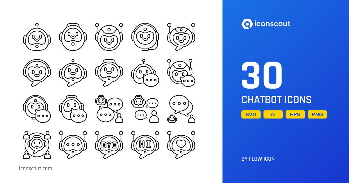 Download Chatbot Icon pack Available in SVG, PNG & Icon Fonts