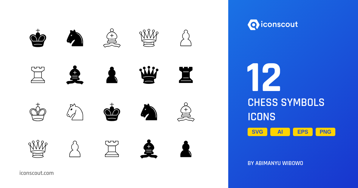 Chess Symbols Icon Pack - 12 Sign & Symbols Line Icons | IconScout