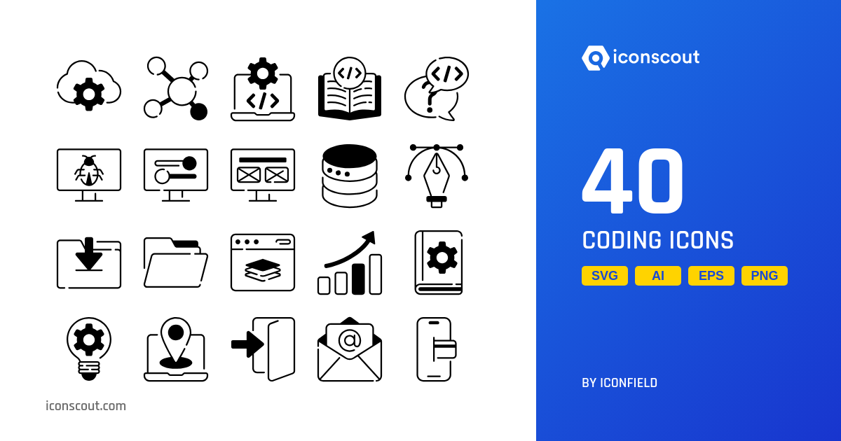 Coding Icon Pack - 40 Free Download Design & Development Icons | IconScout