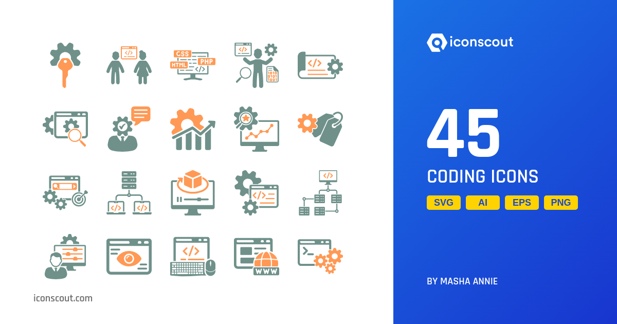 Coding Icon Pack - 45 Free Download Design & Development Icons | IconScout