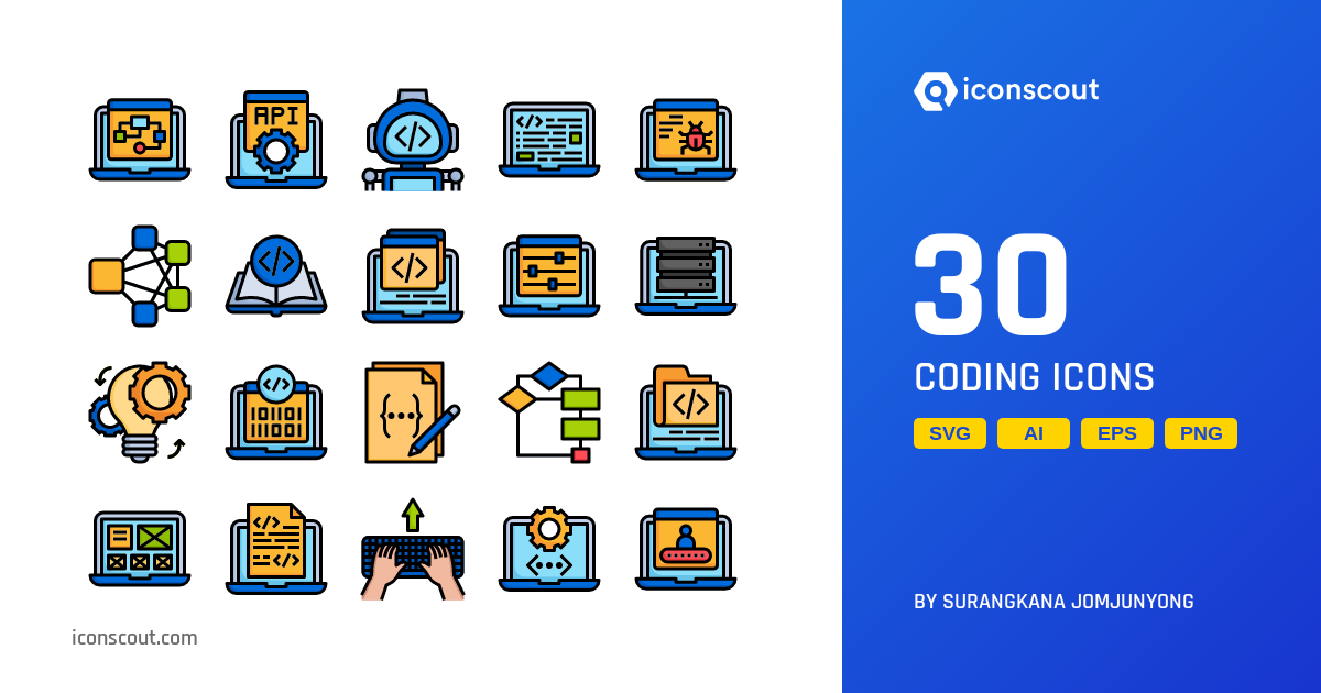 Coding Icon Pack - 30 Free Download Design & Development Icons | IconScout