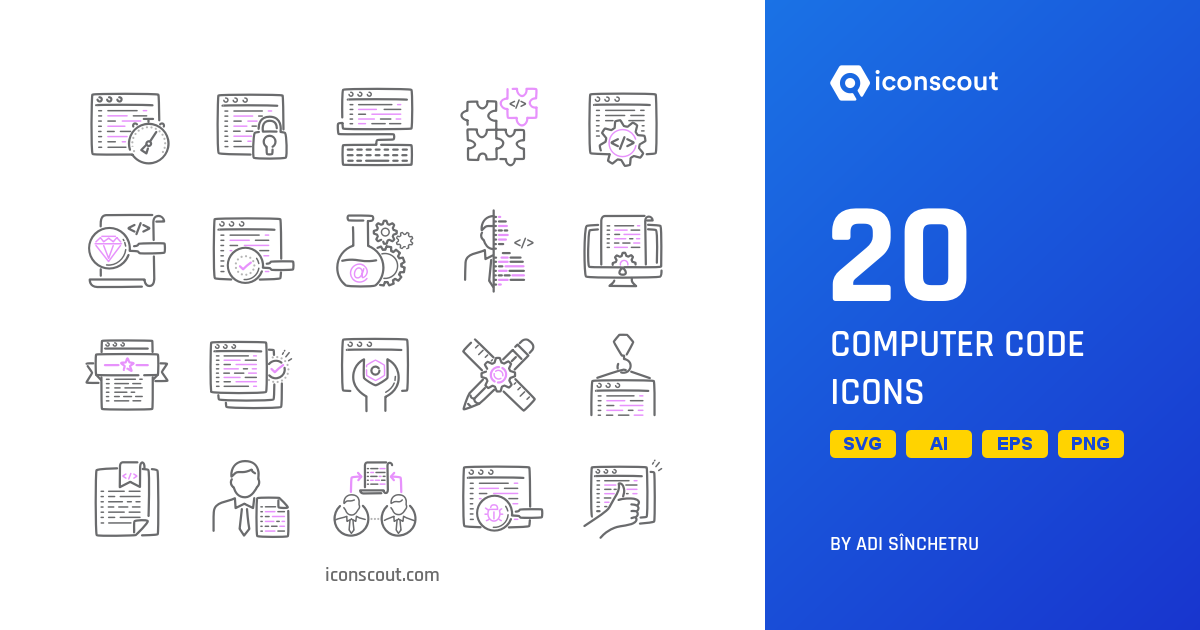 Computer Code Icon Pack - 20 Free Download Seo & Web Icons | IconScout