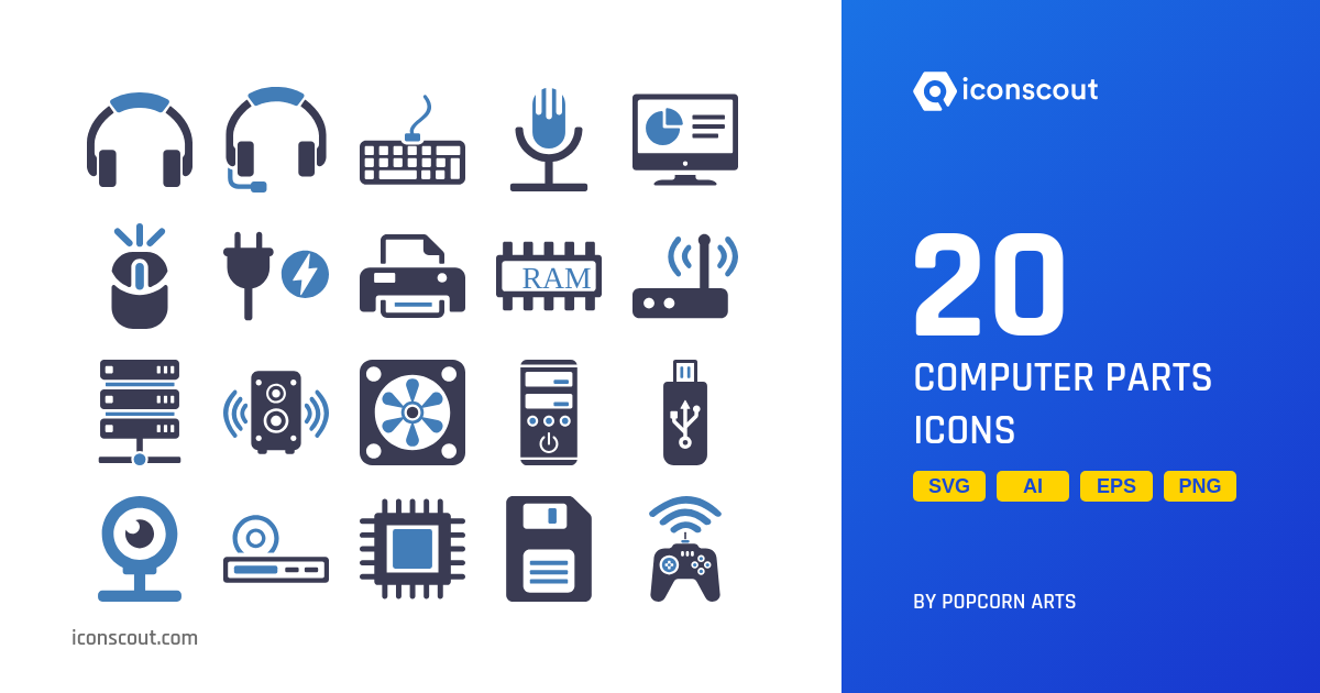 Computer Parts Icon Pack - 20 Free Download Science & Technology Icons | IconScout