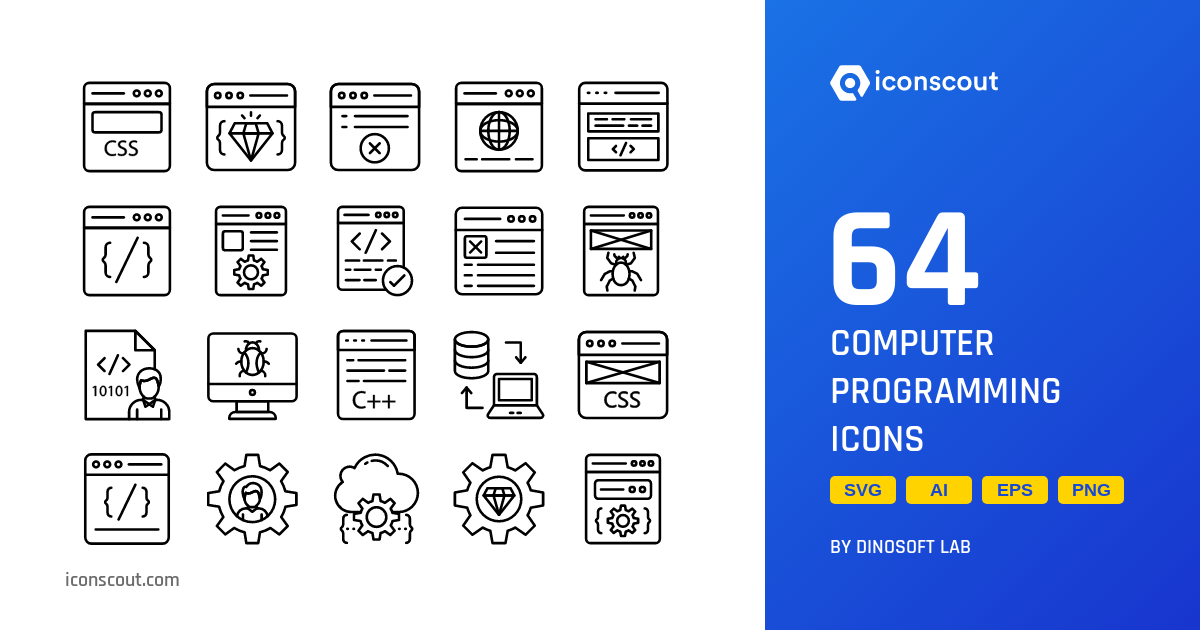 Computer Programming Icon Pack - 64 Free Download Design & Development ...
