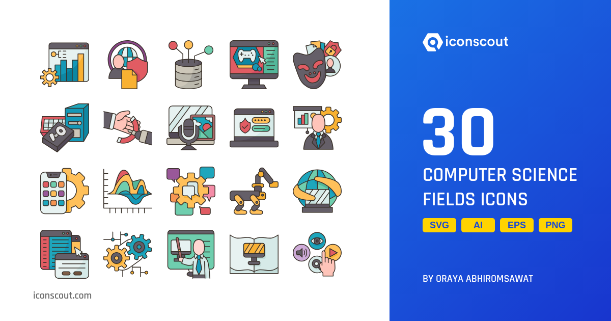 Computer Science Fields Icon Pack - 30 Free Download Science ...