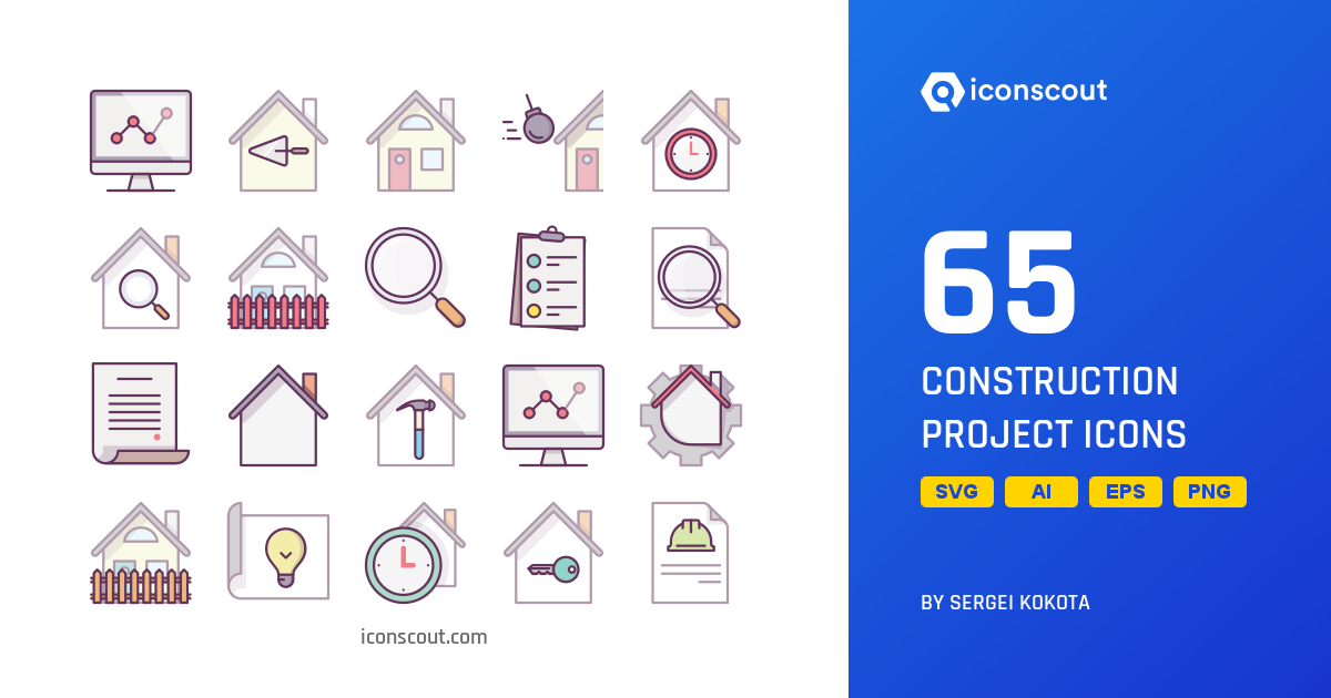 Download Construction Project Icon pack Available in SVG, PNG & Icon Fonts