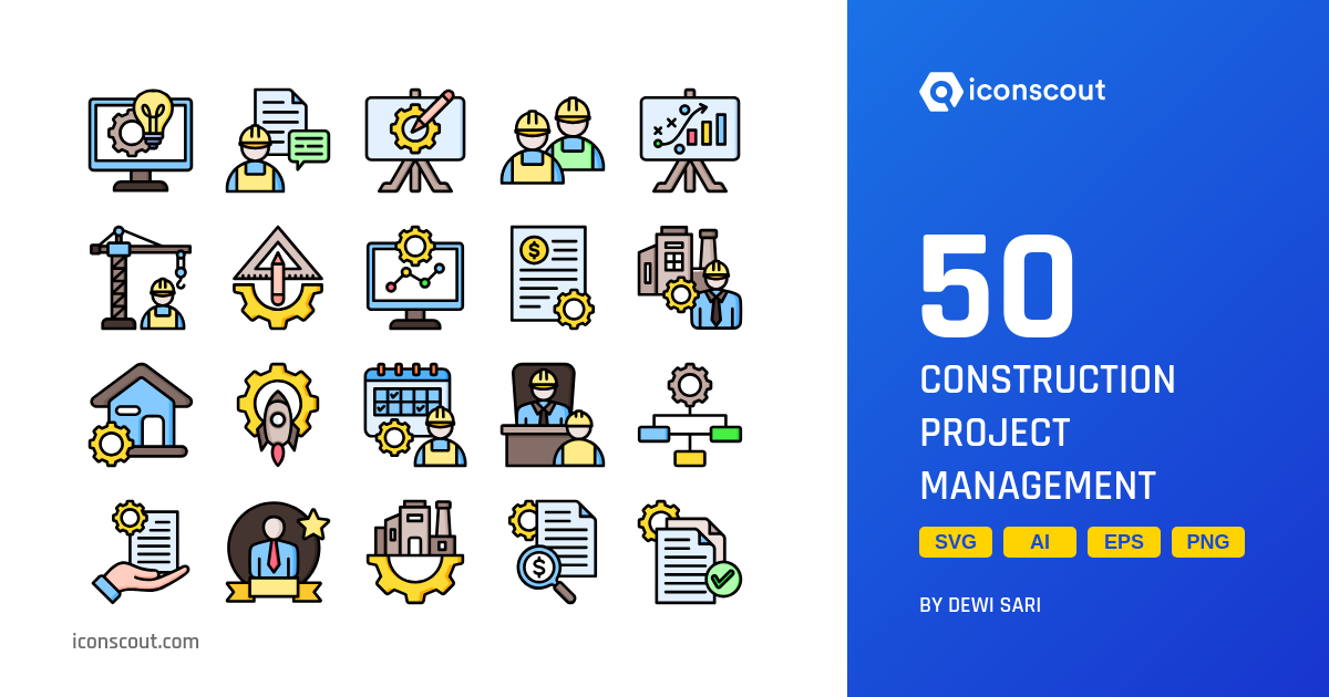 Construction Project Management Icon Pack - 50 Free Download Business ...