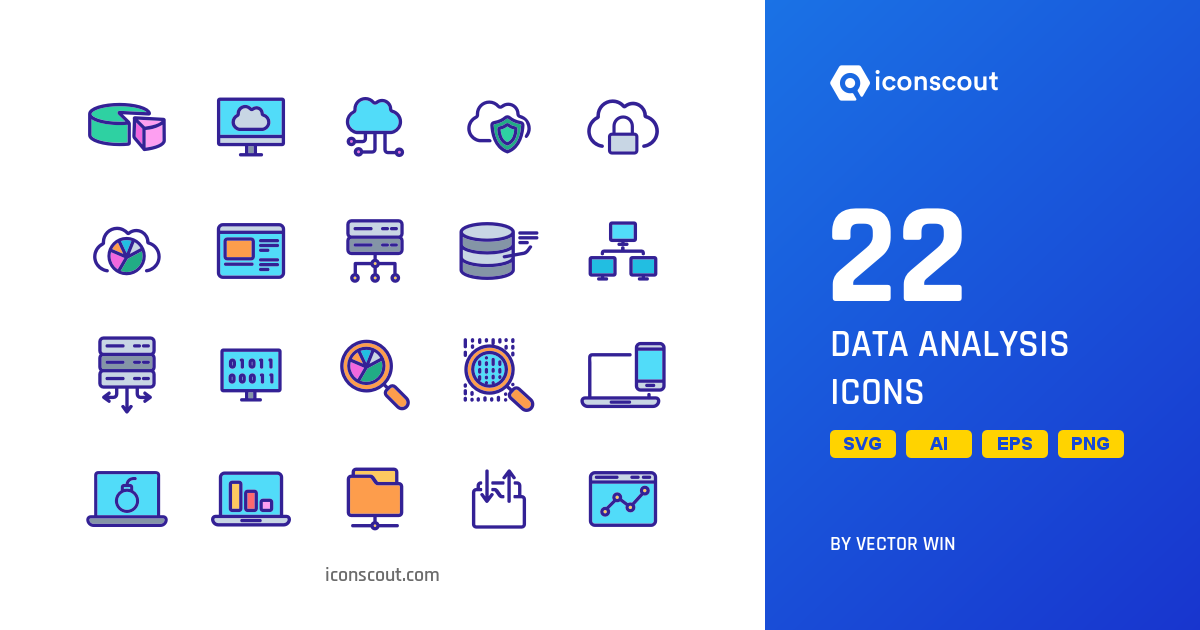 Data Analysis Icon Pack - 22 Colored Outline Network & Communication ...