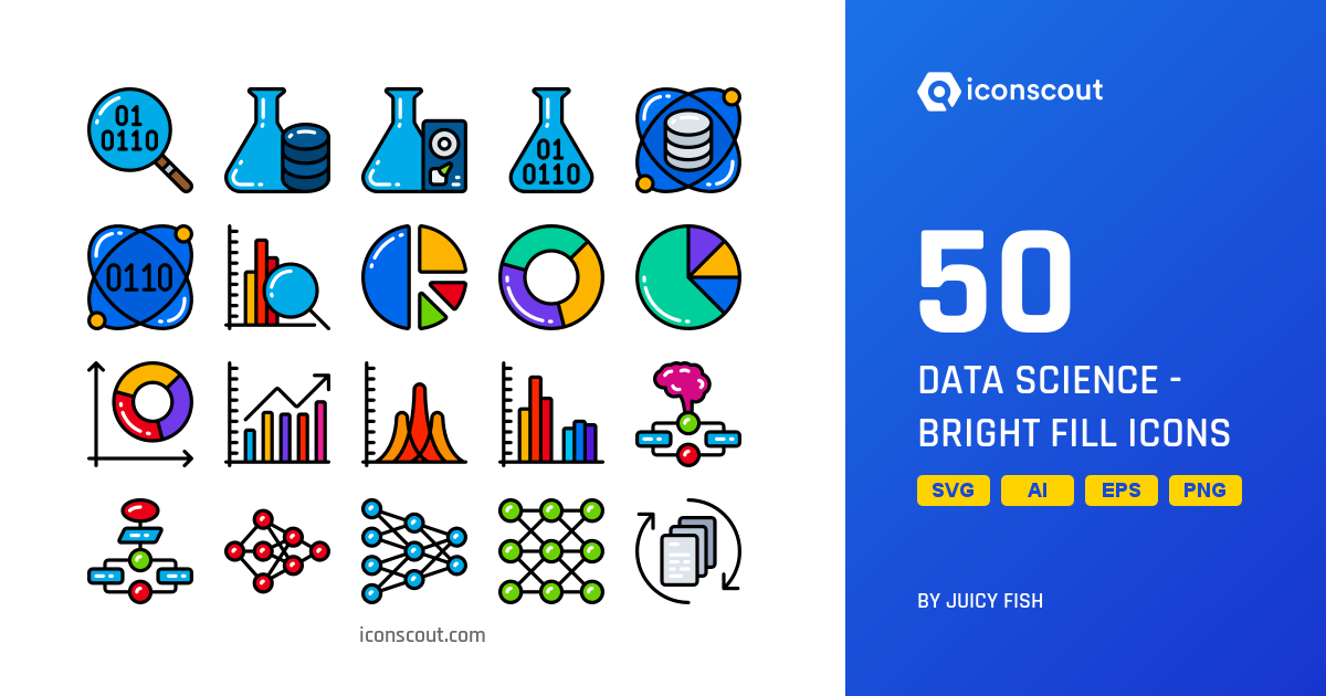 Download Data Science - Bright Fill Icon pack Available in SVG, PNG ...