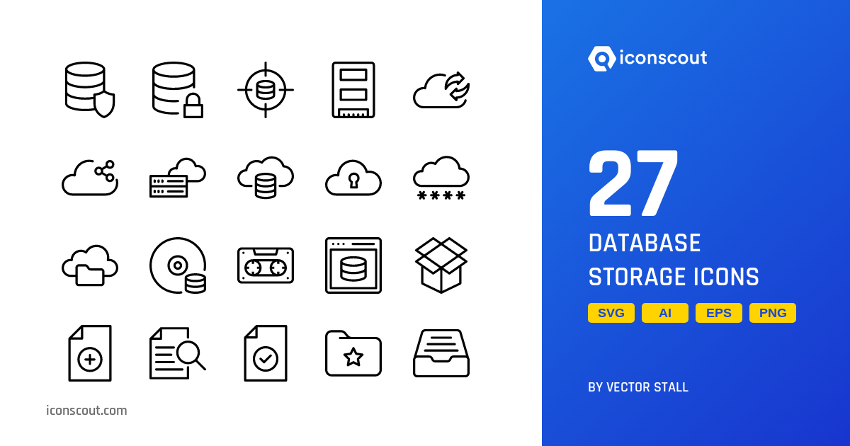 Download Database Storage Icon pack Available in SVG, PNG & Icon Fonts