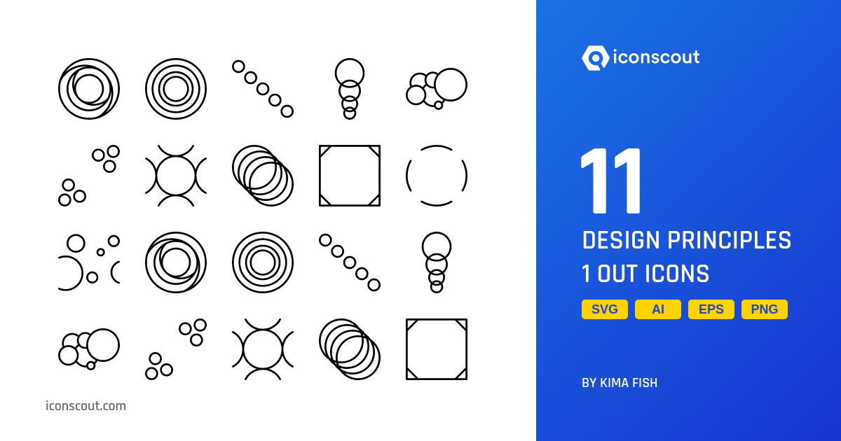 Obtén el paquete de Principios De Diseño 1 Salida Icon con 11 recursos ...