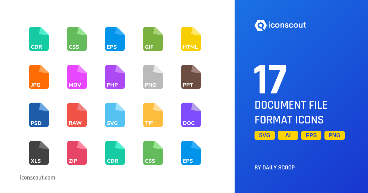Document File Format Icon Pack 17 Free Download User Interface Icons