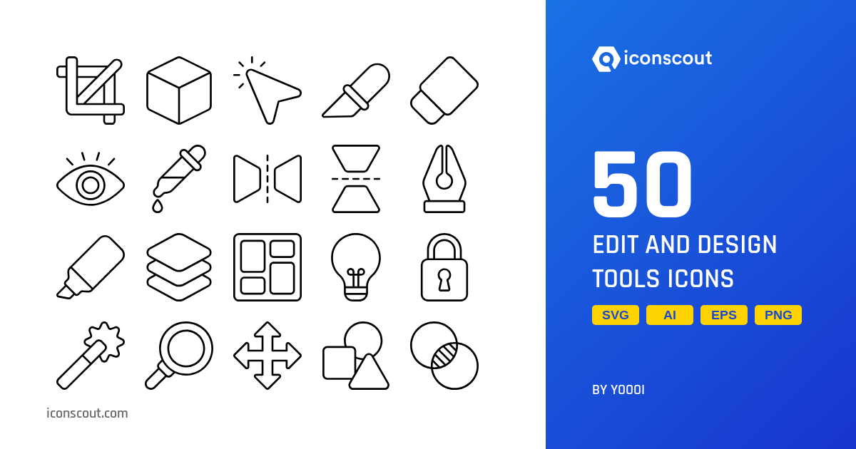 Edit And Design Tools Icon Pack - 50 Free Download Design & Development ...