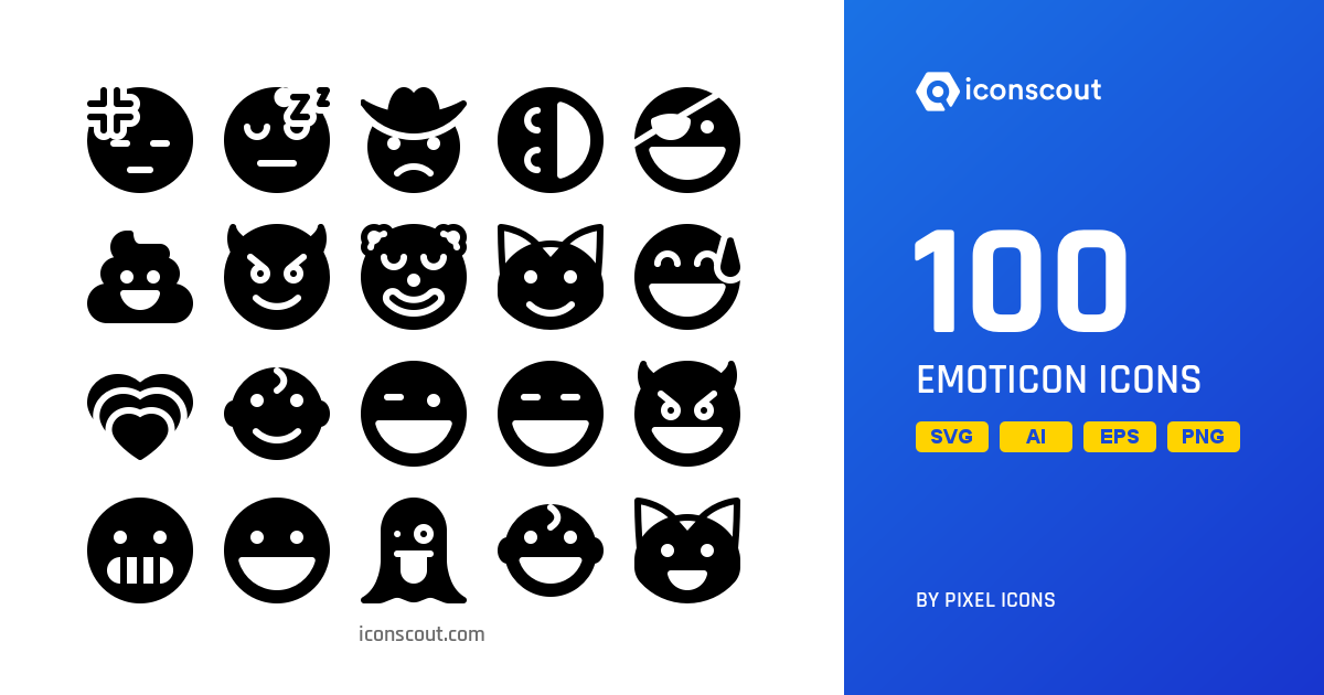 Download Emoticon Icon pack Available in SVG, PNG & Icon Fonts