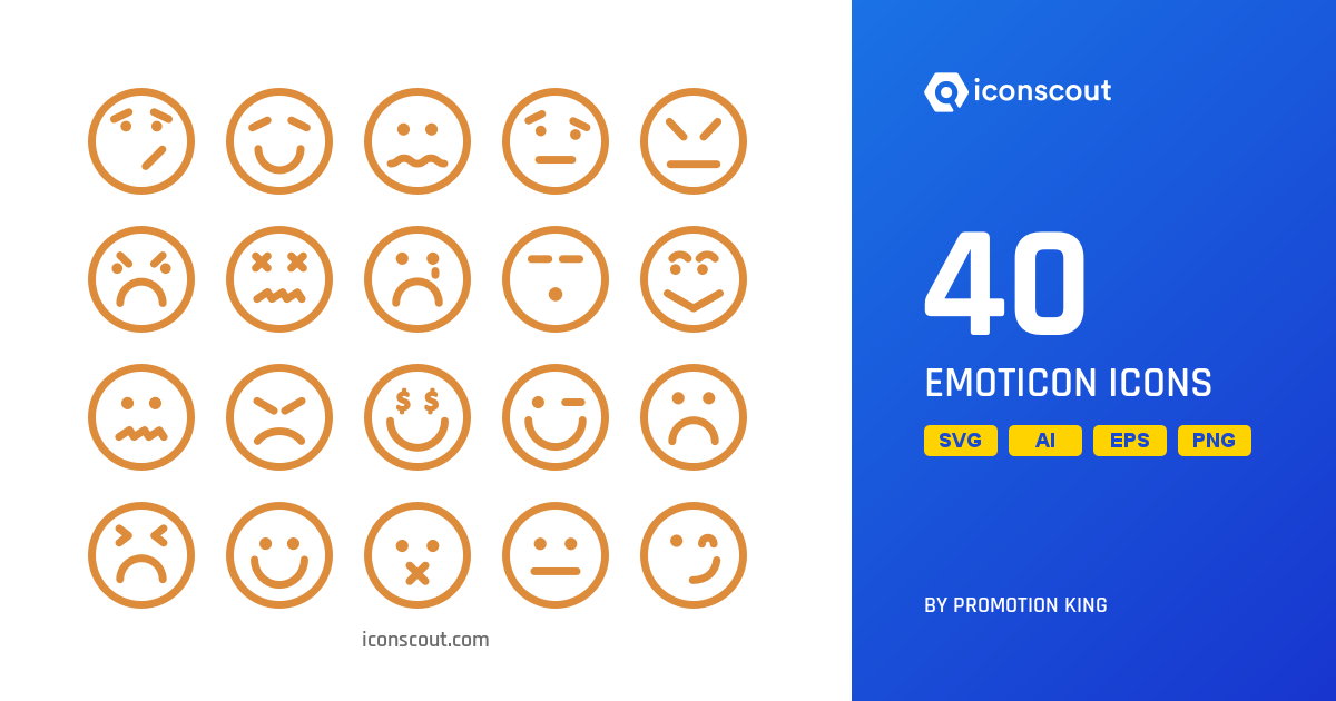 Download Emoticon Icon pack Available in SVG, PNG & Icon fonts