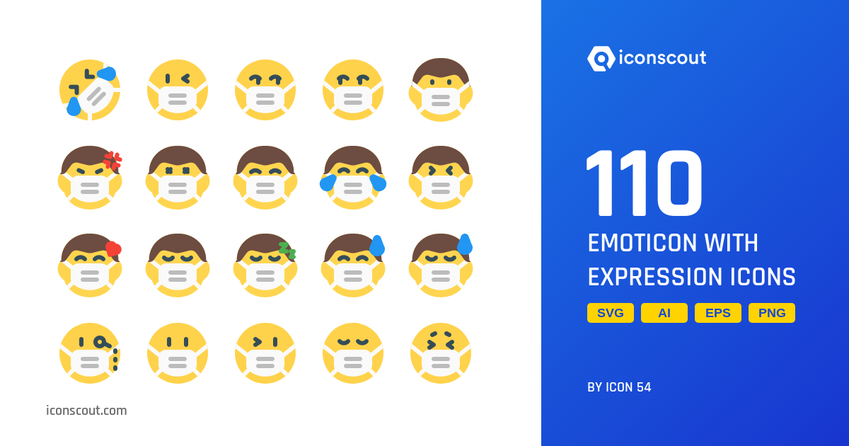 Emoticon With Expression Icon Pack - 110 Flat Healthcare & Medical ...