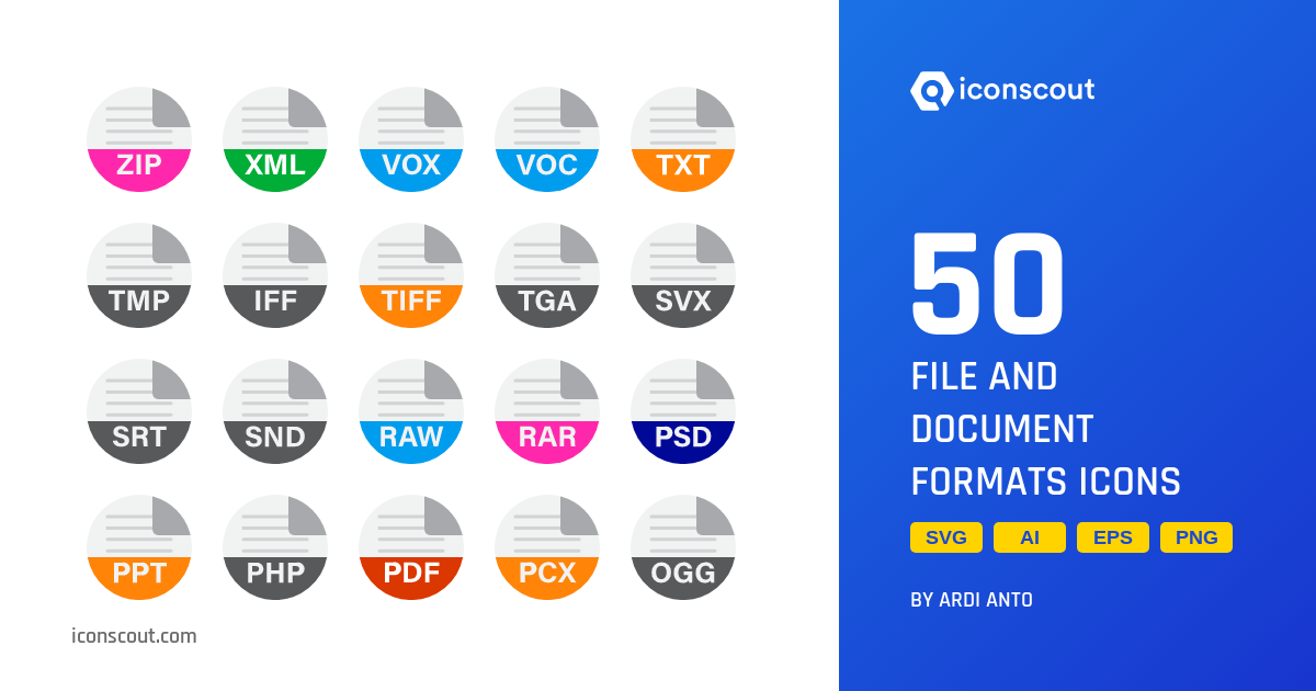 File And Document Formats Icon Pack - 50 Free Download Files & Folders ...