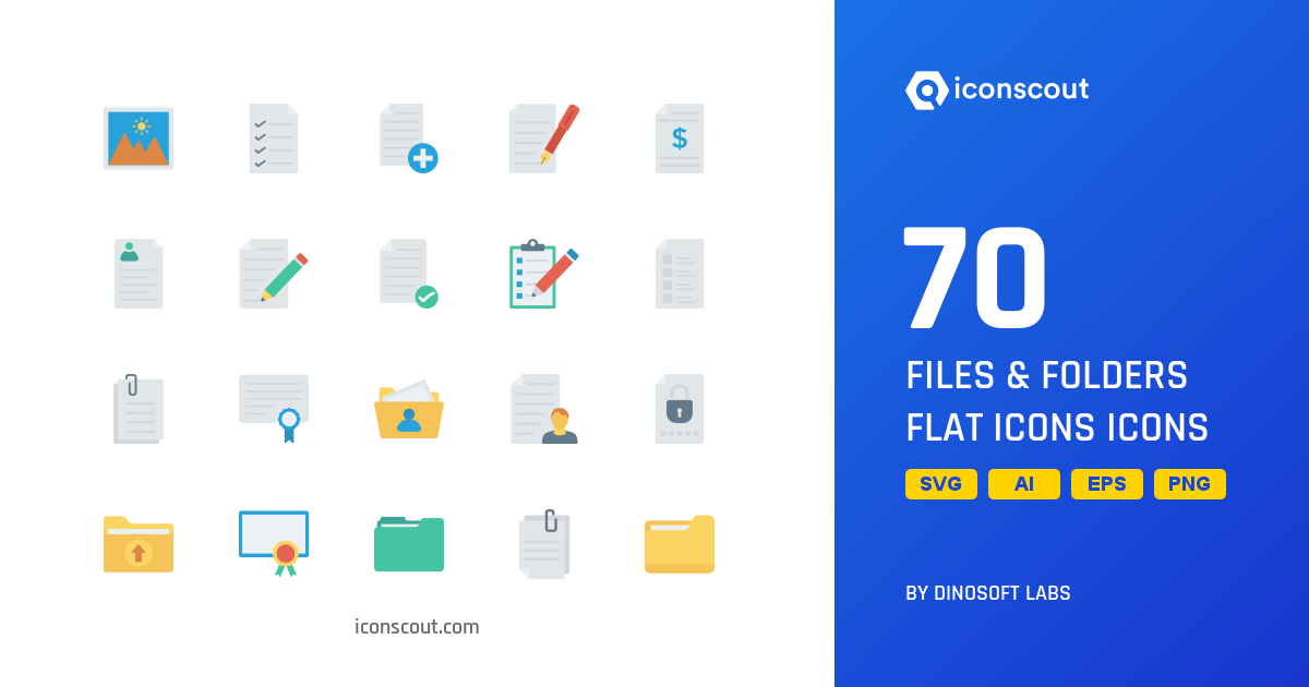 Download Files & Folders Flat Icons Icon pack Available in SVG, PNG ...