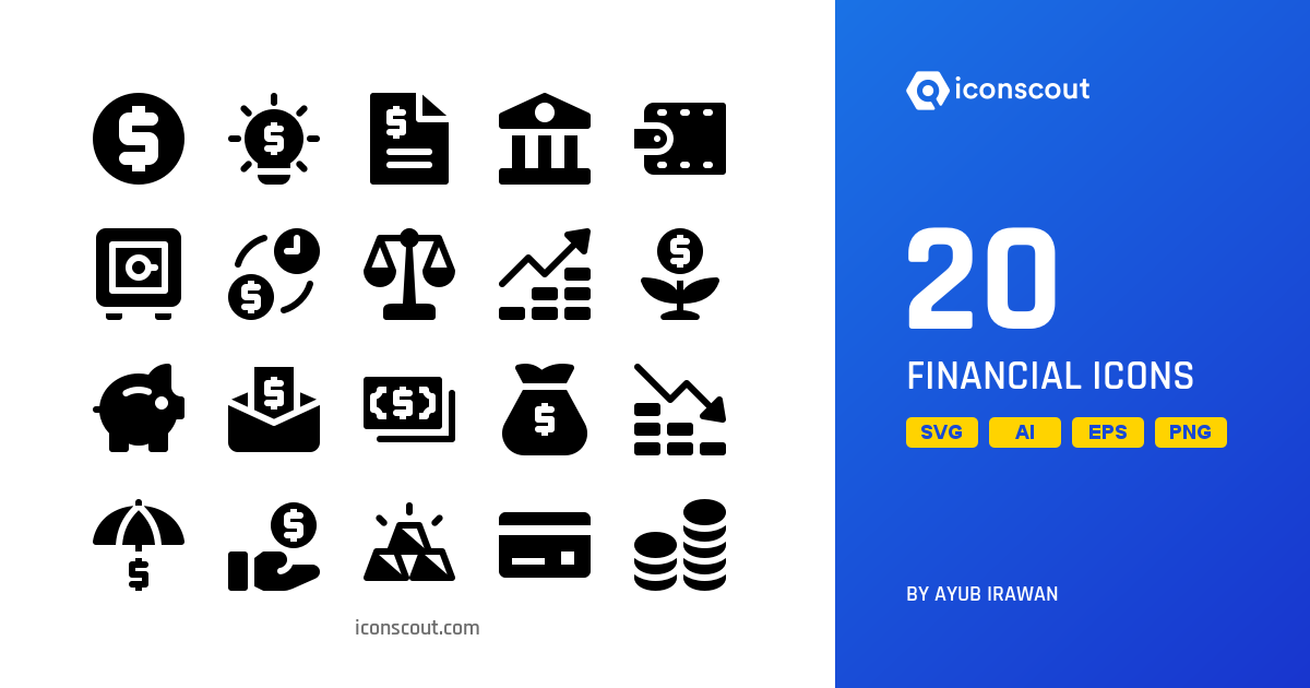 Download Financial Icon pack Available in SVG, PNG & Icon Fonts