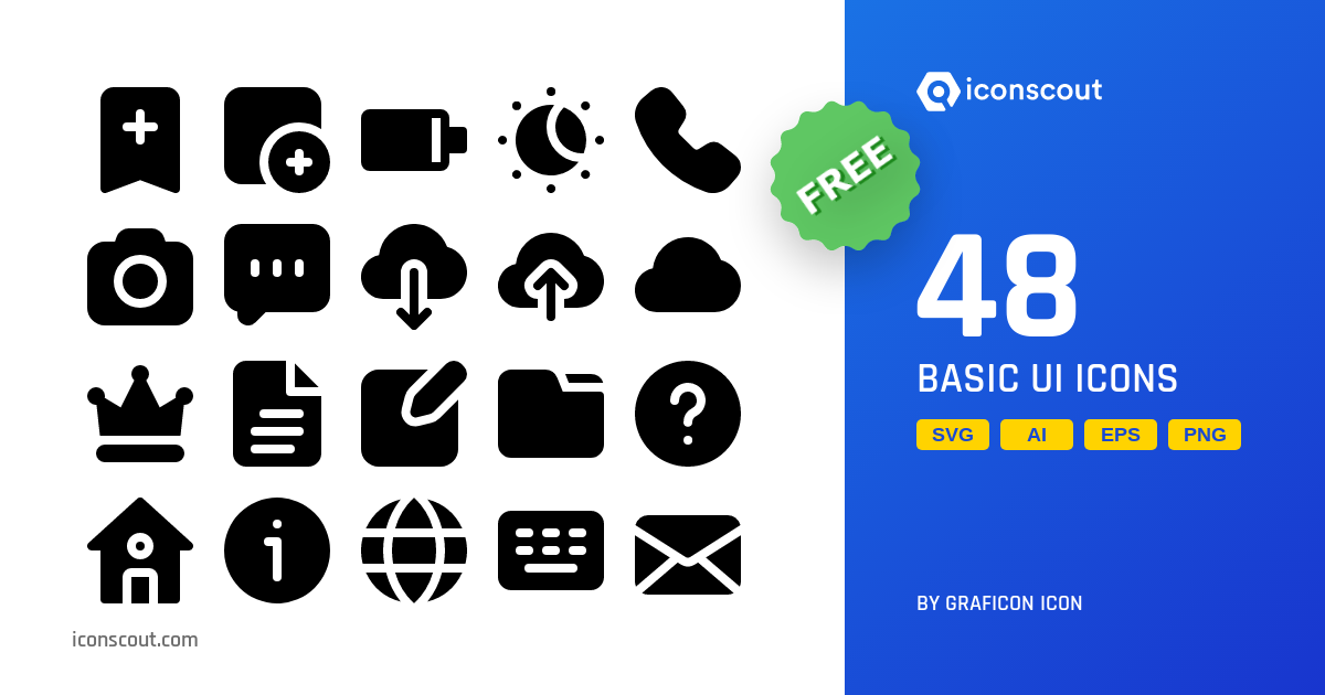 Free Basic UI Icon Pack - 48 Free Download User Interface Icons | IconScout