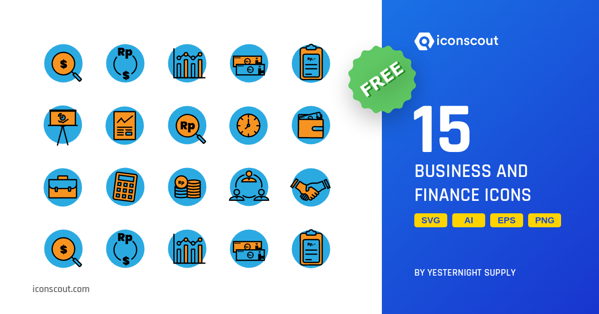 Free Business And Finance Icon Pack - 15 Colored Outline Business Icons ...