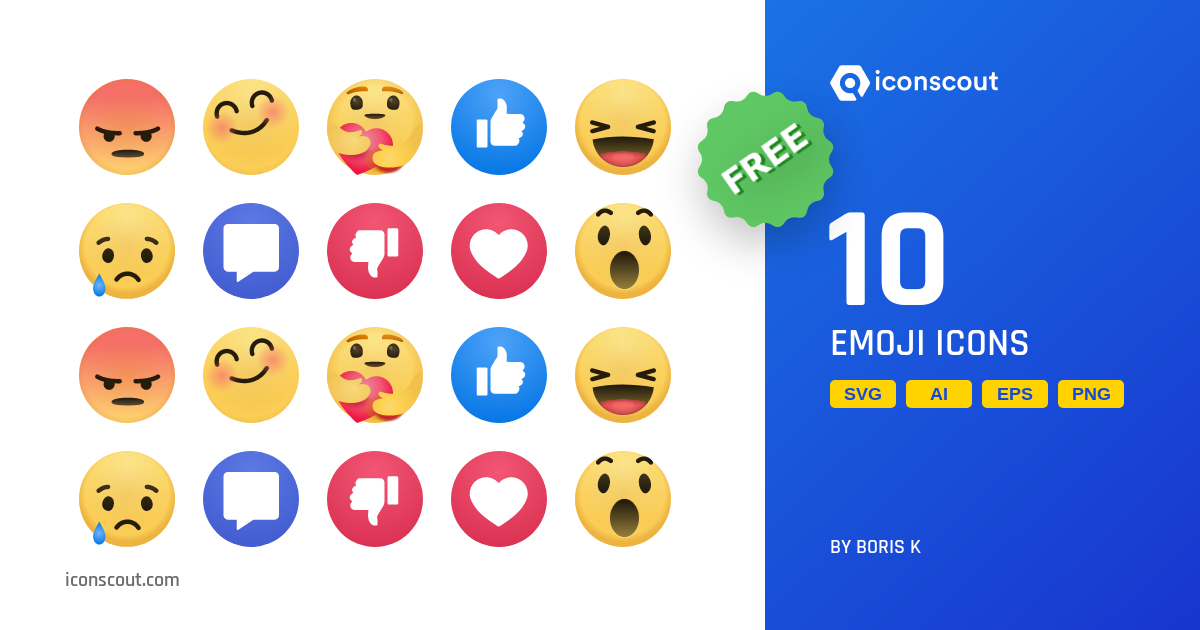 Free Emoji Icon Pack - 10 Flat Sign & Symbols Icons | SVG, PNG, ICO ...