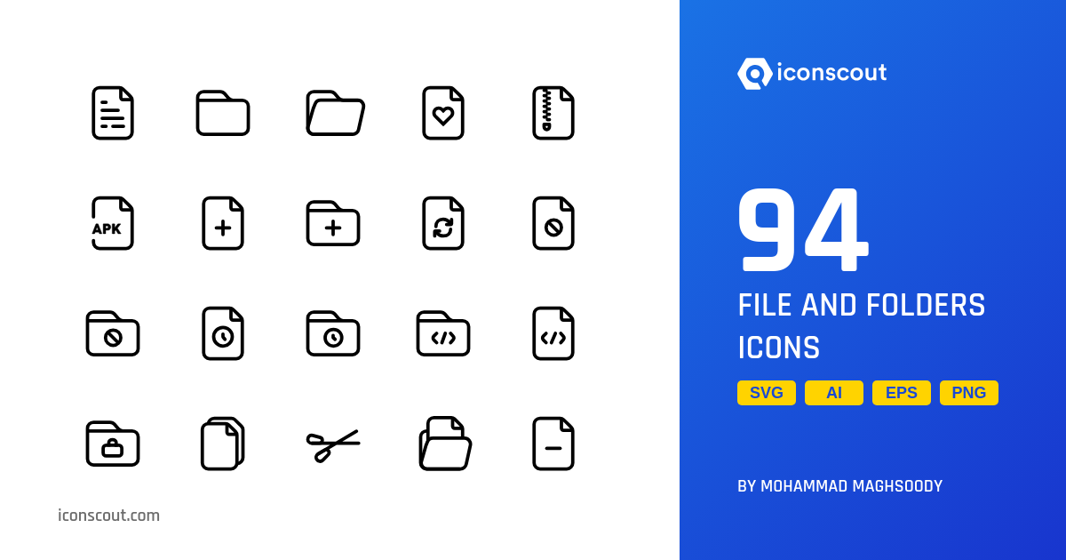 Free File And Folders Icon Pack - 94 Free Download Files & Folders ...