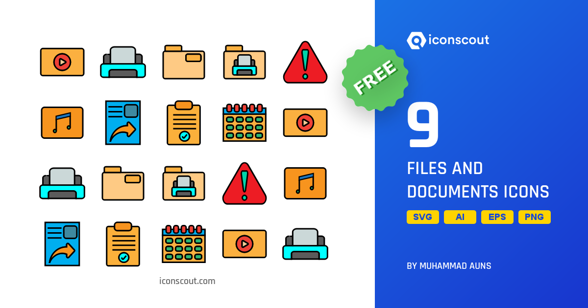 Free Files And Documents Icon Pack - 9 Free Download Files & Folders ...