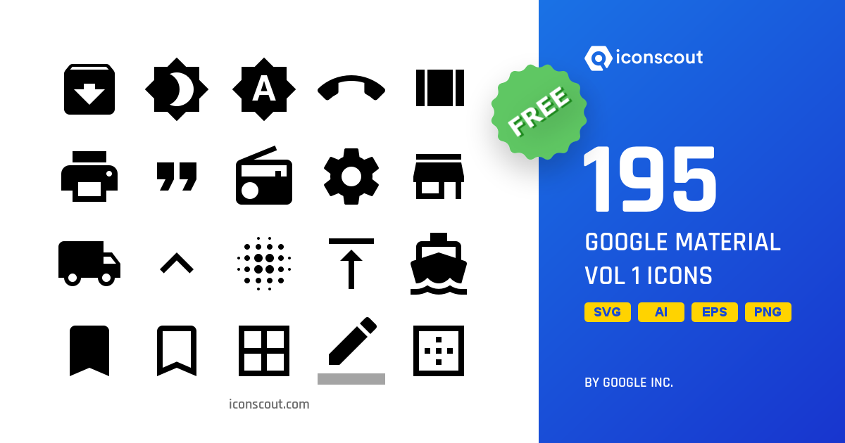 Free Google Material Vol 1 Icon Pack - 195 Free Download User Interface Icons | IconScout
