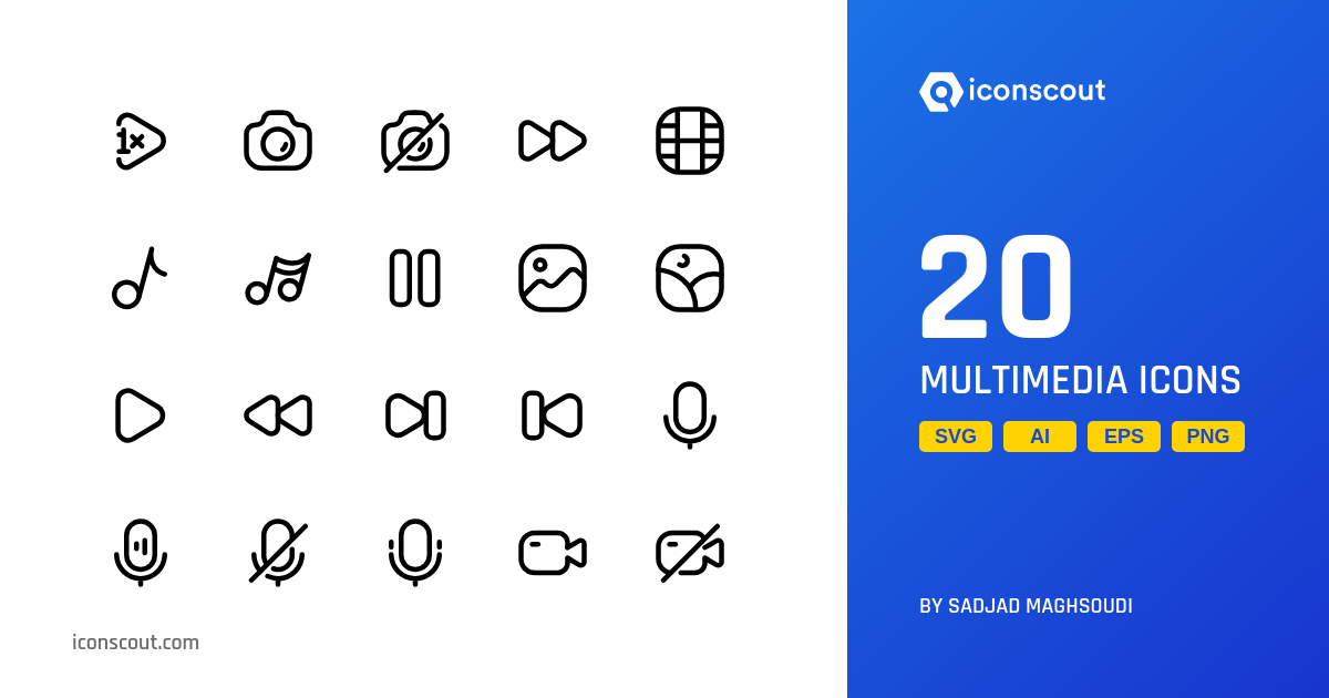 Free Multimedia Icon Pack - 20 Free Download User Interface Icons ...