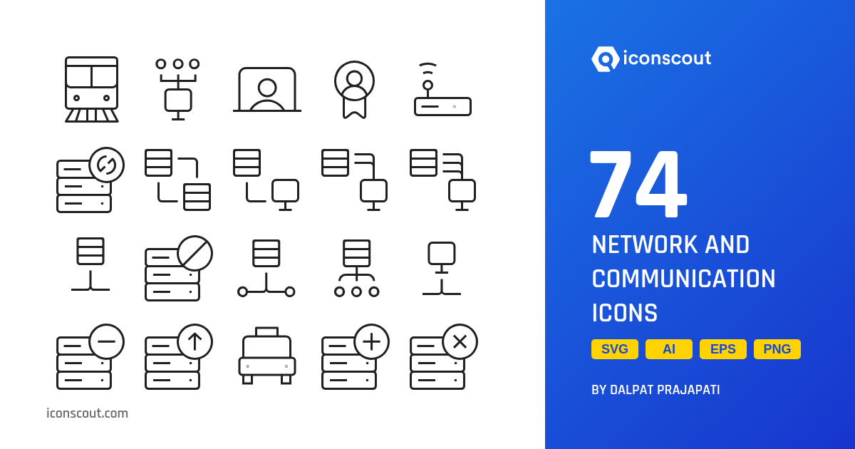 Free Network And Communication Icon Pack - 74 Line Network ...