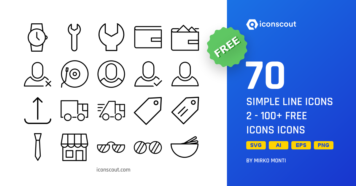 Download Simple Line Icons 2 - 100+ Free Icons Icon pack Available in SVG, PNG & Icon Fonts