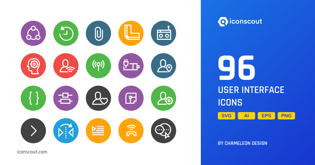 Free User Interface Icon Pack - 96 Line User Interface Icons | SVG, PNG ...