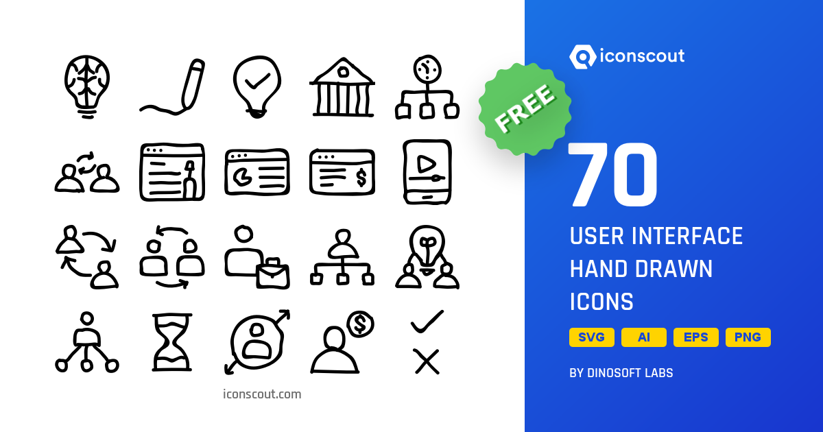 Free User Interface Hand Drawn Icon Pack - 70 Free Download Business ...