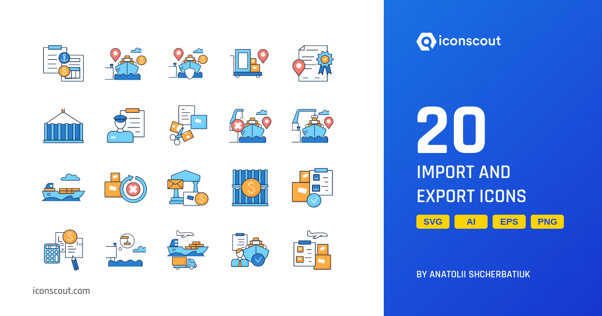 Import And Export Icon Pack - 20 Free Download E-commerce & Shopping ...