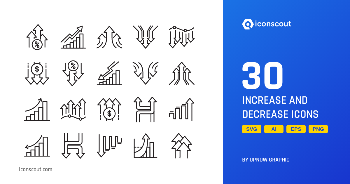 Download Increase And Decrease Icon pack Available in SVG, PNG & Icon Fonts