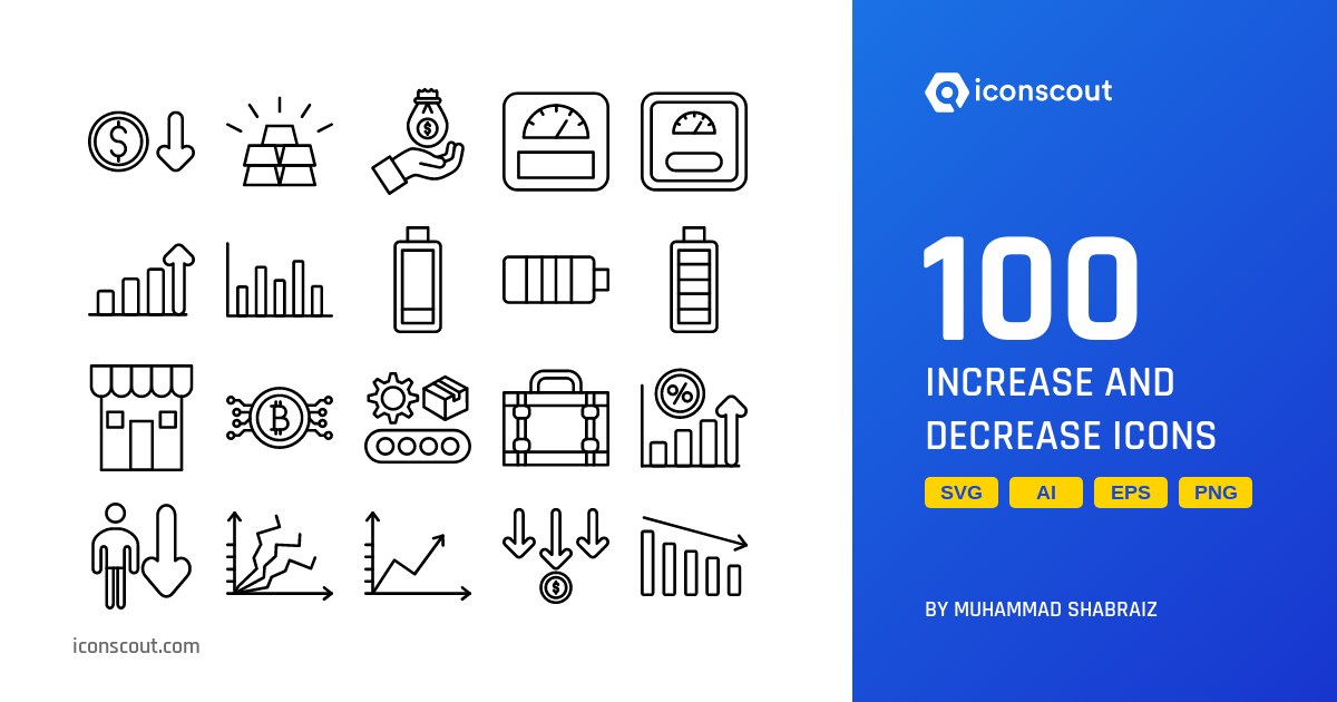 Download Increase And Decrease Icon pack Available in SVG, PNG & Icon Fonts