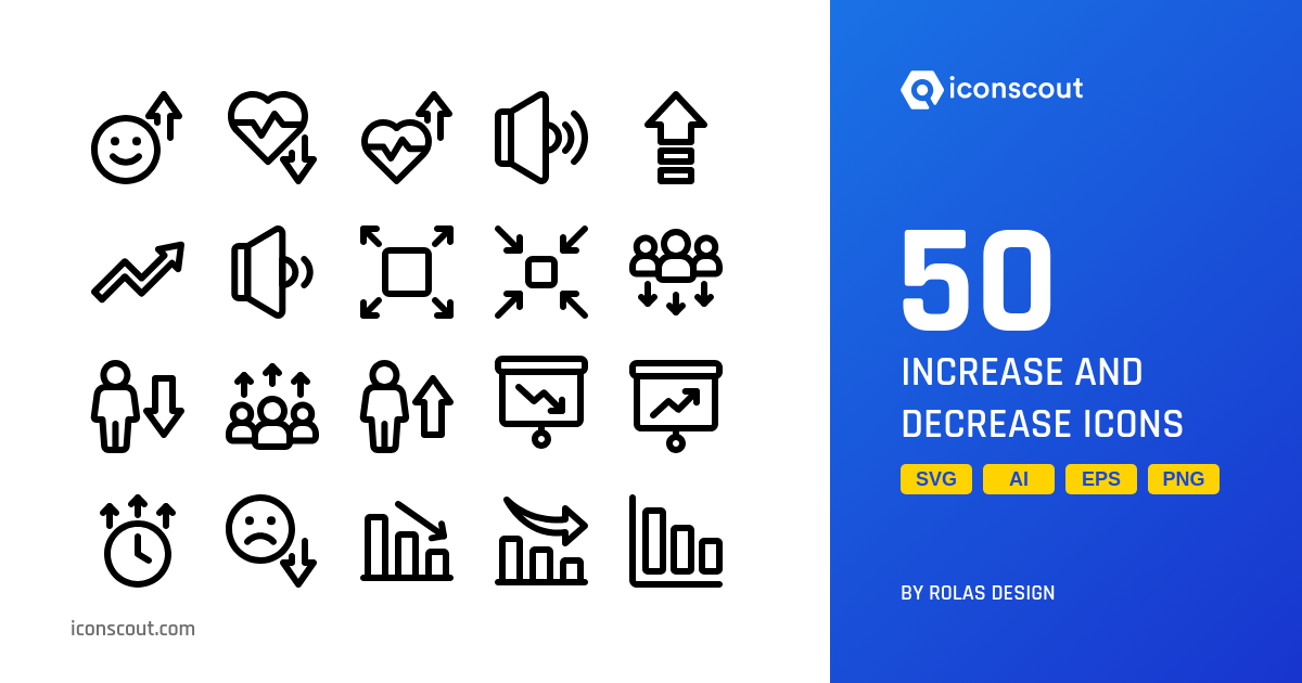 Download Increase And Decrease Icon pack Available in SVG, PNG & Icon Fonts