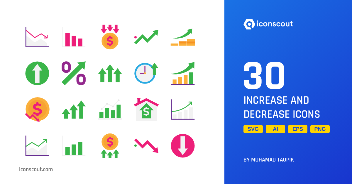 Download Increase And Decrease Icon pack Available in SVG, PNG & Icon Fonts
