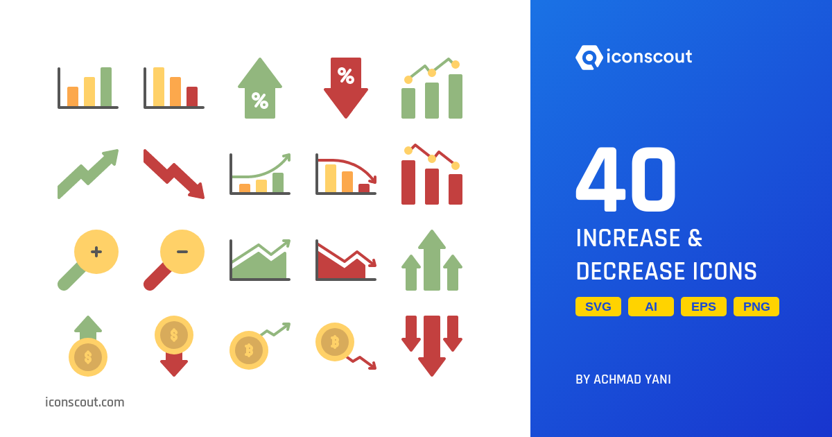 증가 감소 Icon 팩 (pak) - 40 개 무료 다운로드 (사업 Icons) | IconScout