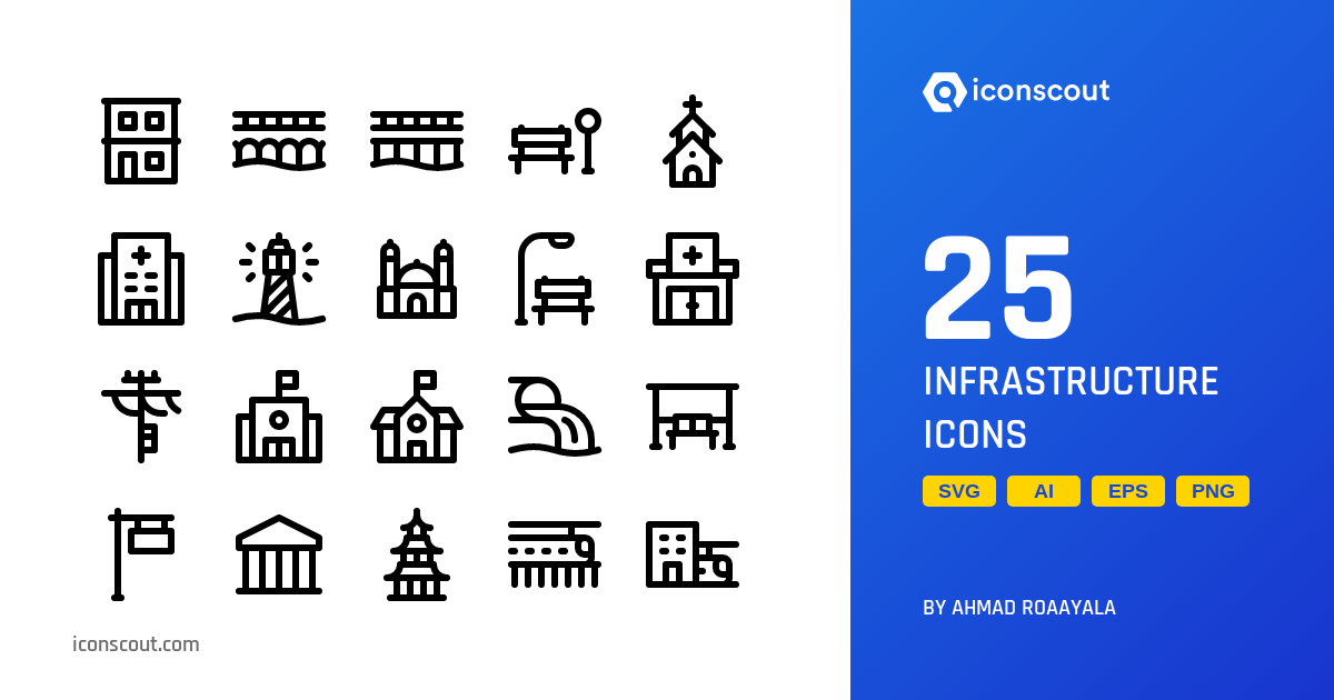 Infrastructure Icon Pack - 25 Free Download Buildings Icons | IconScout
