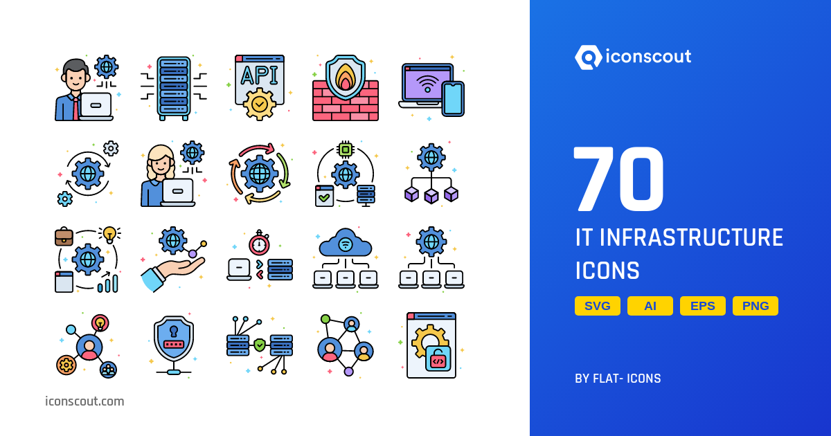 IT Infrastructure Icon Pack - 70 Free Download Design & Development ...