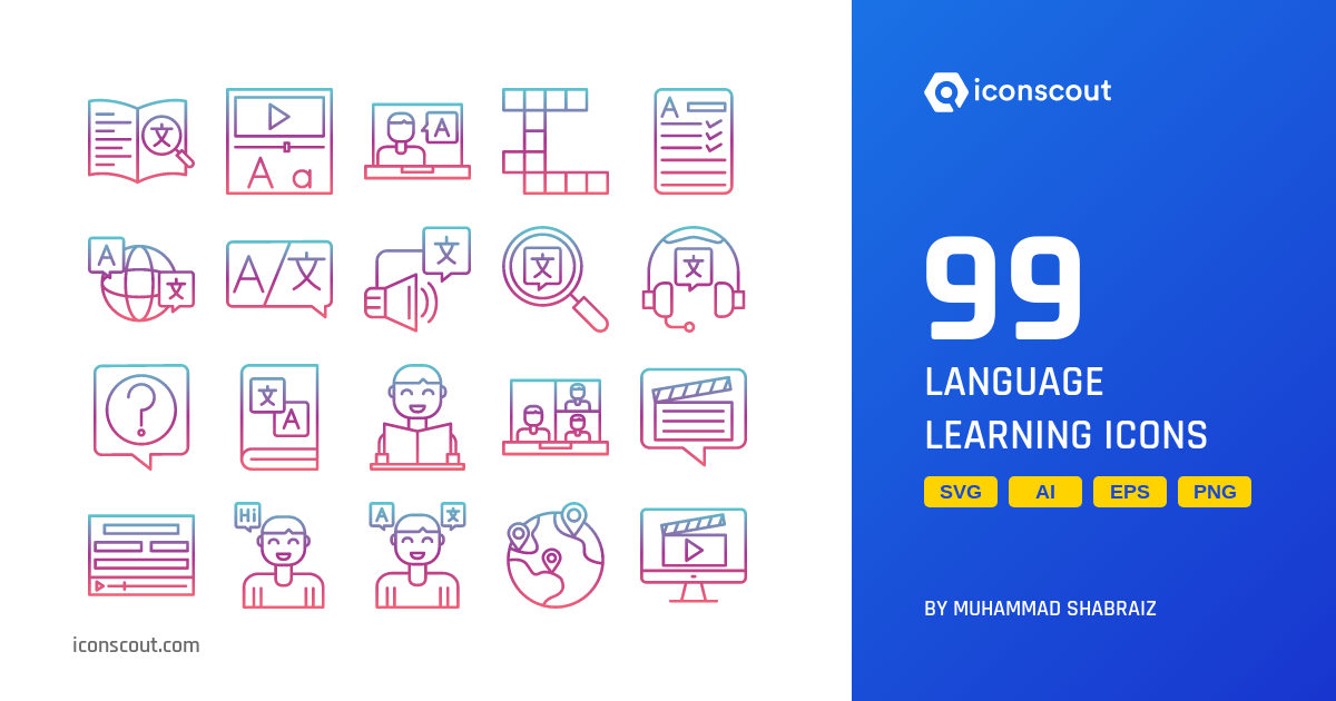 Language Learning Icon Pack - 99 Free Download School & Education Icons ...