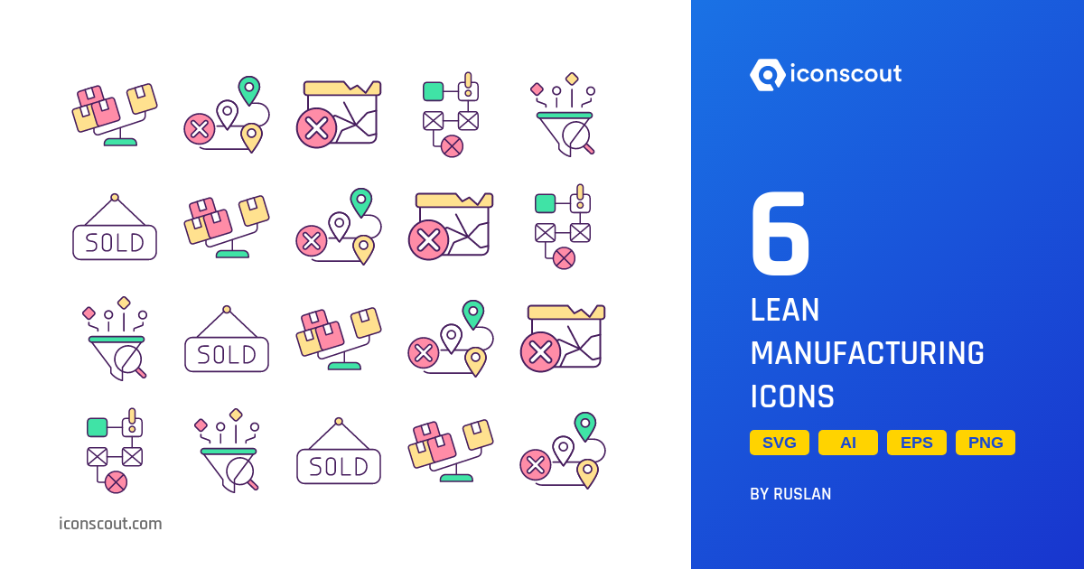 Lean Manufacturing Icon Pack - 6 Free Download Miscellaneous Icons ...